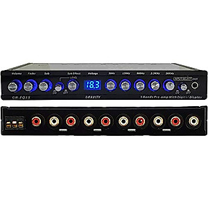 Gravity EQ15 1/2 Din Five Equalization Bands Car Audio Equalizer EQ Front, Rear +Master Volume Control with up to 9 Volts RMS of Output/Three Stereo RCA Output