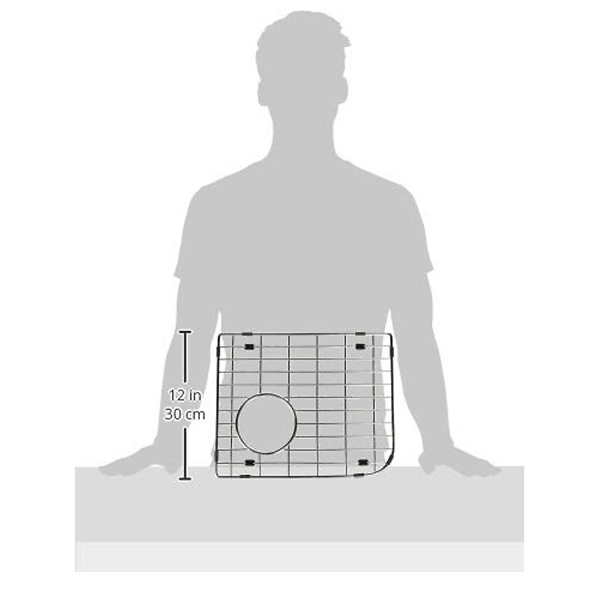 Transolid TSGRDO-R Radius Right Side Bottom Sink Grid, 11" L x 13" W x 1" H, Stainless Steel