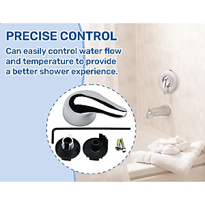 Replacement for 100657 Moen Tub/Shower Lever Handle,Compatible with Moen Posi-Temp Valve Systems,Compatible with Moentrol Valve,Single Handle Faucets for Adjust Water Volume and Temperature ﻿,Chrome