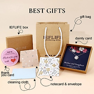 IEFLIFE Aunt Nieces Gifts Aunt Nieces Necklace, 925 Sterling Silver Love Knot Pendant Necklace Auntie Jewelry Mothers Valentines Day Christmas Gifts for Aunt Niece Birthday Present