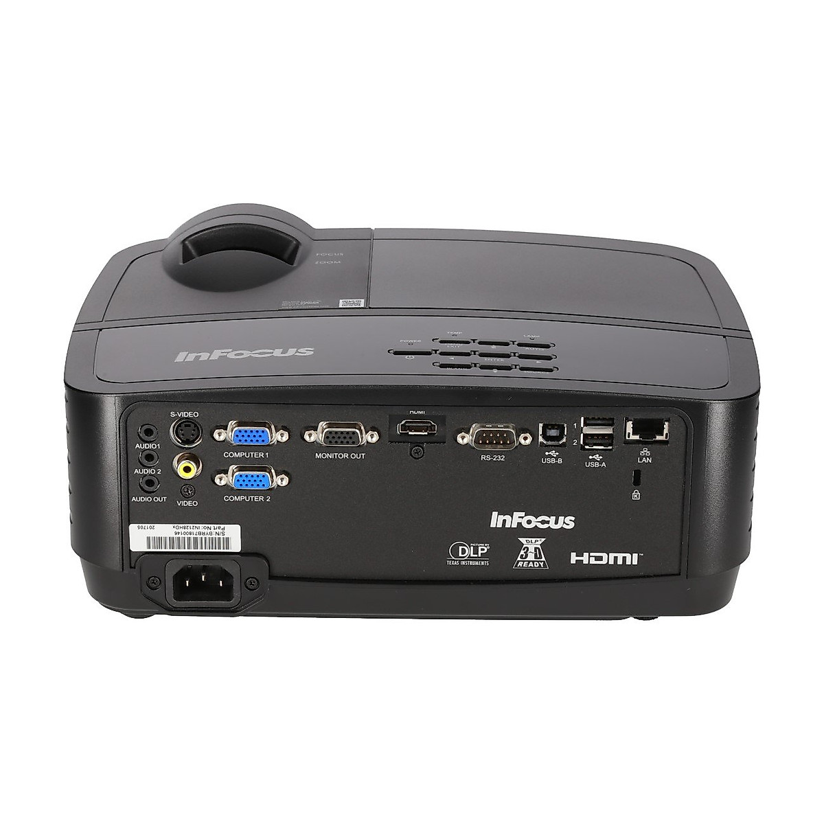 InFocus IN2128HDx 1080p Network Projector, 4000 Lumens, HDMI, 4GB Internal Memory, Wireless-Ready