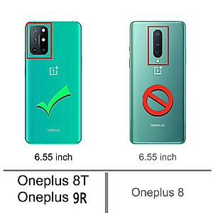 Osophter for Oneplus 8T & 9R Case - Clear Transparent Reinforced Corners TPU Shock-Absorption Flexible Phone Cover