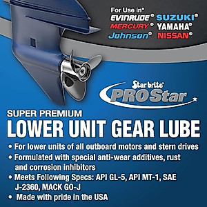STAR BRITE PRO Star Premium Type C Lower Unit Gear Lube - High Performance Lubricant for Johnson, Evinrude, OMC Outboards & Sterndrives - 32 OZ (027332)