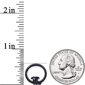 Body Candy 16G Black PVD Steel Hinged Segment Ring Seamless Cartilage Septum Ring Dragon Nose Hoops 3/8"