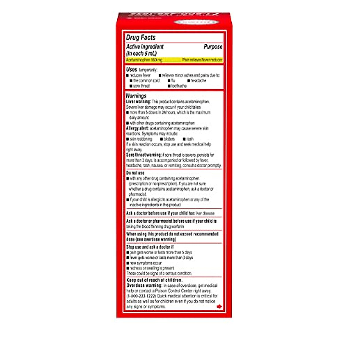 Tylenol Children's Oral Suspension Medicine with Acetaminophen, Cherry, 4 Fl Oz