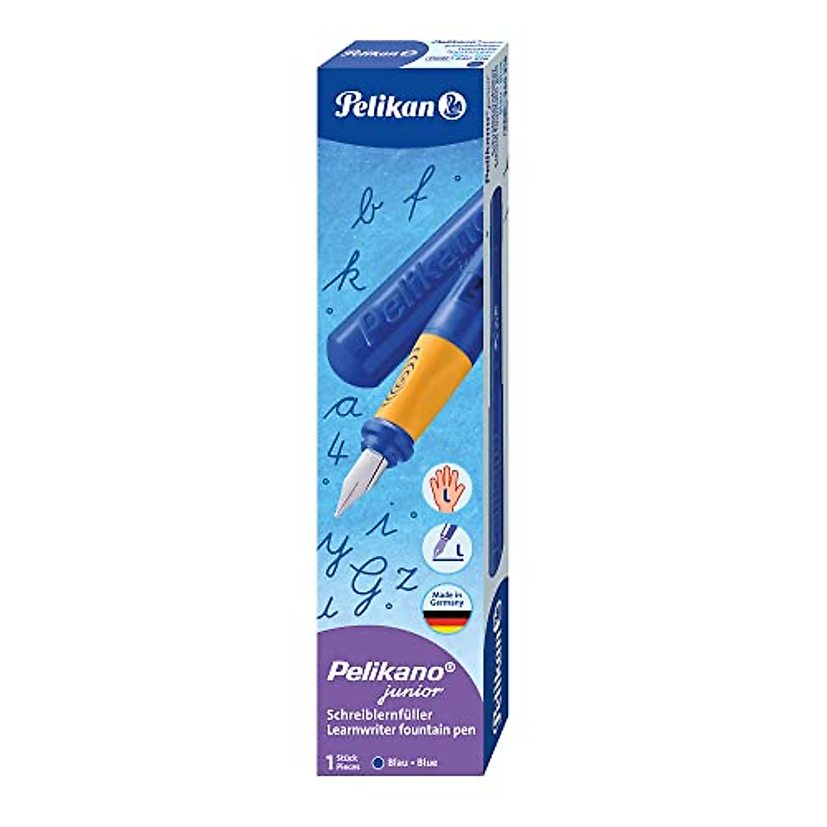 Pelikan Pelikano Jr. Fountain Pen, Left-Handed, Medium Nib, Blue, 1 Pen, 940916