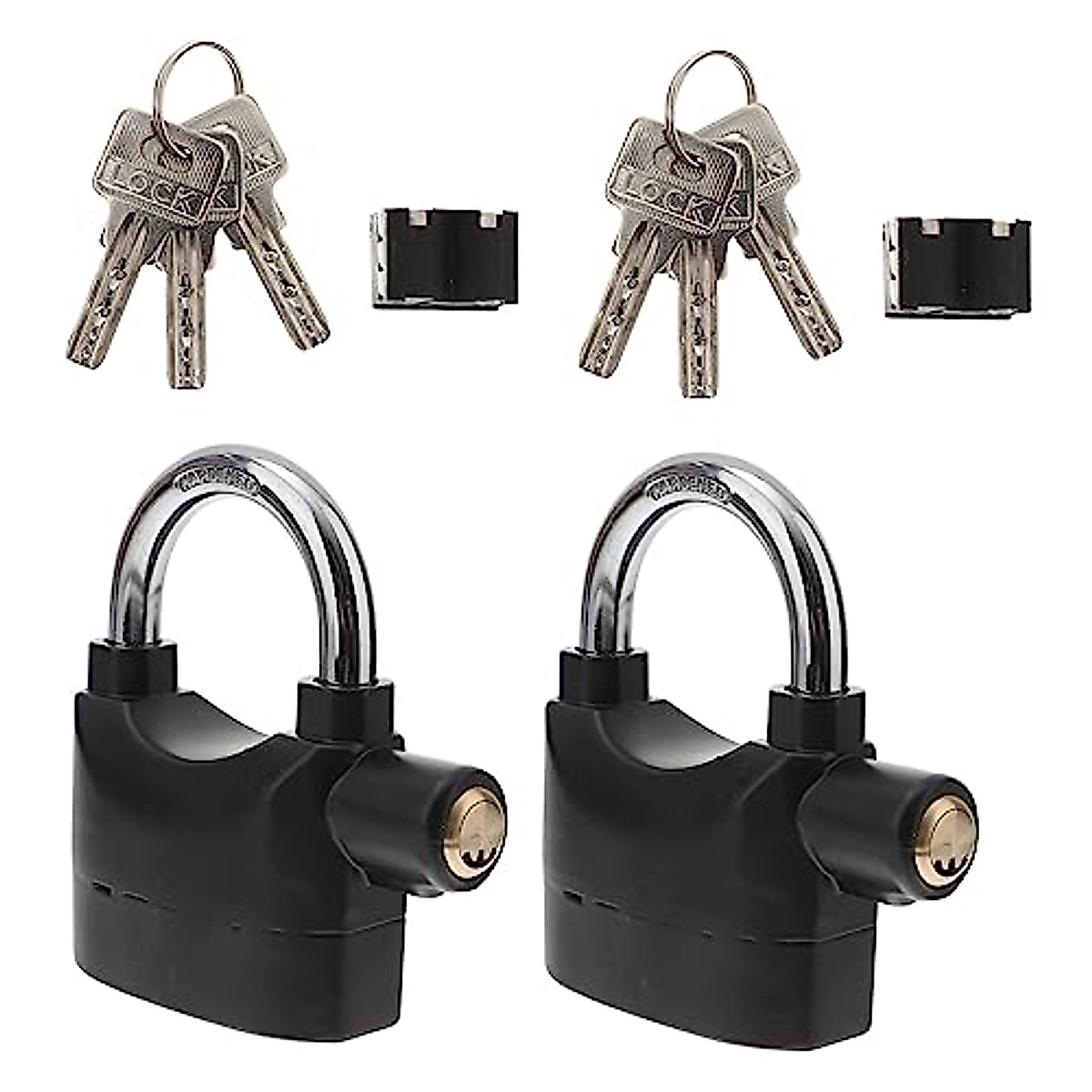 BESPORTBLE 2pcs Anti- Alarm Lock Bike Anti Lock Motorbike Alarm Lock Door Lock Alarm Sensor Cable Bike Lock Keyed Padlocks Folding Bike Lock Anti- Padlock Security Alarm Lock