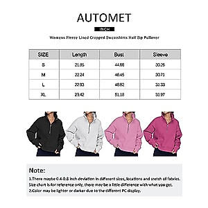 AUTOMET Womens Sweatshirts Half Zip Pullover Cropped Fleece Quarter Zipper Oversized Hoodies 2023 Fall Fashion Outfits Sweaters