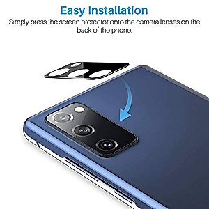 LK [3+3 Pack] 3 Pack Samsung Galaxy S20 FE 5G Screen Protector + 3 Pack Black Camera Lens Protector, 9H Tempered Glass for Galaxy S20 FE, Easy Installation, Bubble Free [Not Fit for Galaxy S20]