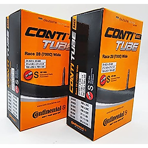 Continental Race 28" Wide 700x25-32c Inner Tubes - 42mm Presta Valve (Pack of 2 w/Conti Sticker)