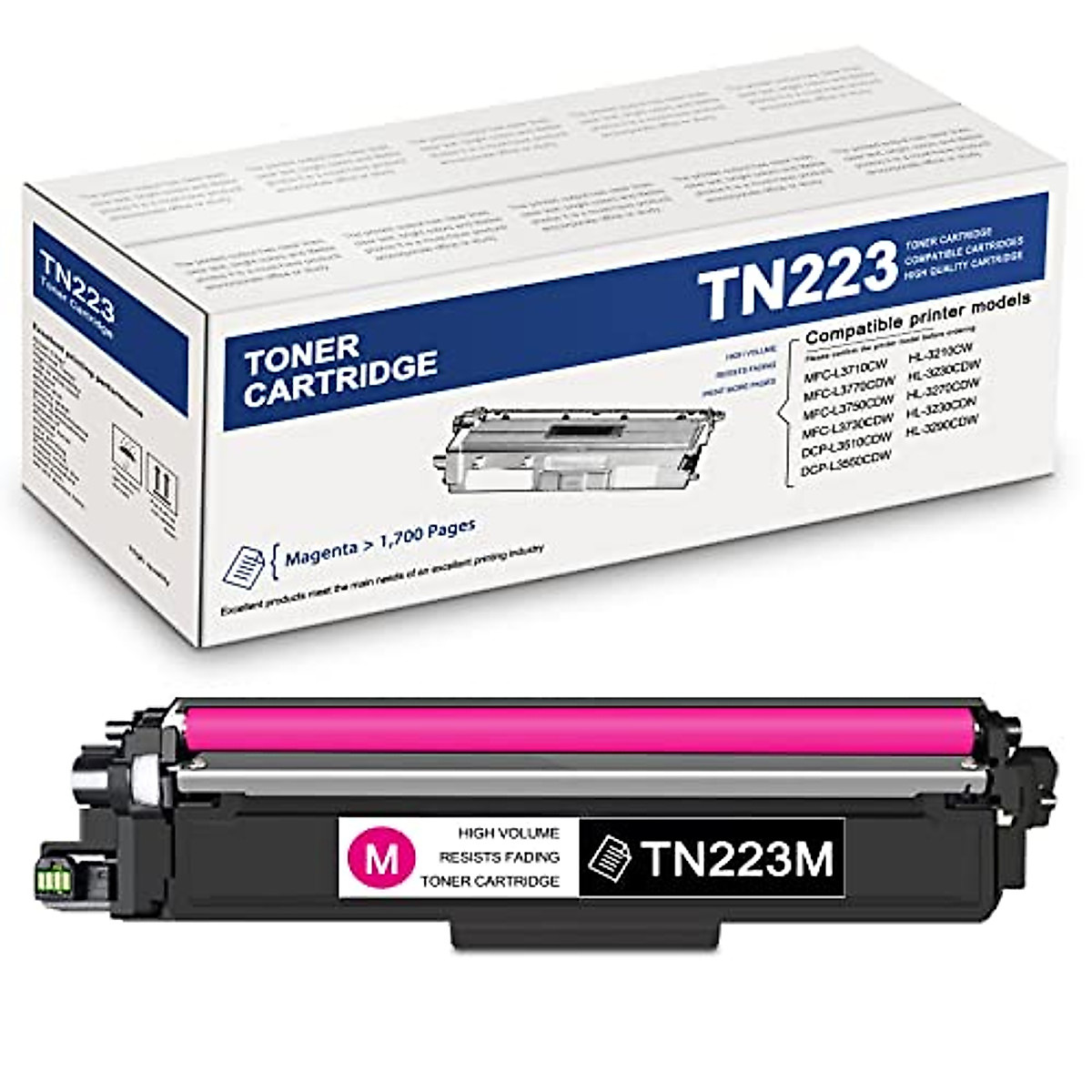 NUCALA Compatible 1 Pack Magenta TN-223 TN223 TN223M TN-223M Toner Cartridge Replacement for MFC-L3730CDW HL-3230CDW HL-3270CDW HL-3230CDN HL-3290CDW MFC-L3750CDW Printer Toner Cartridge