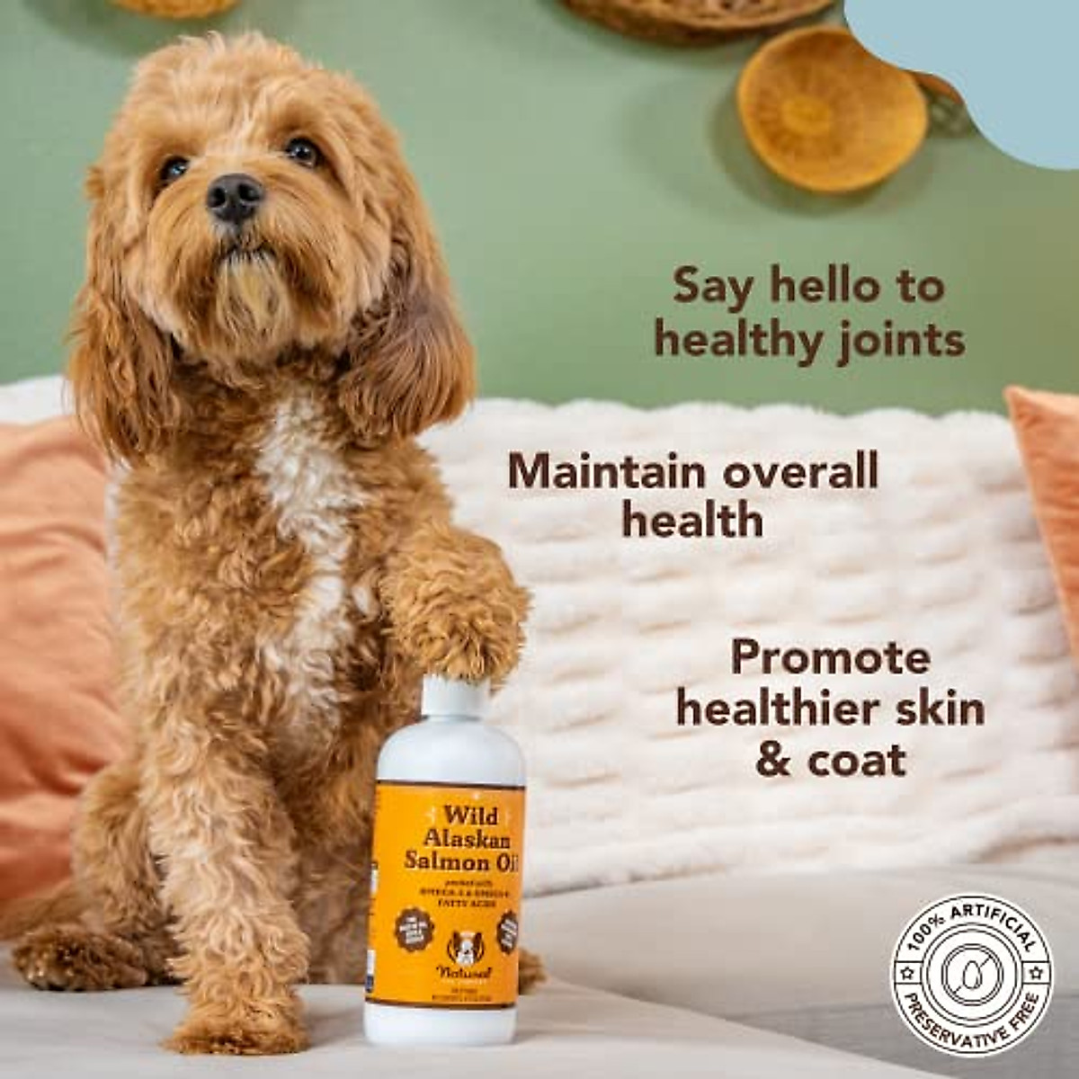 Natural Dog Company Wild Alaskan Salmon Oil for Dogs (16oz) Skin & Coat Supplement for Dogs, Dog Oil for food with Essential Fatty Acids, Fish Oil Pump for Dogs, Salmon Oil for Puppies, Omega 3 Fish Oil for Dogs, Wild Fish Oil