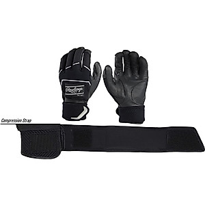 Rawlings | WORKHORSE Baseball Batting Gloves | Compression Strap | Adult XX-Large | Black