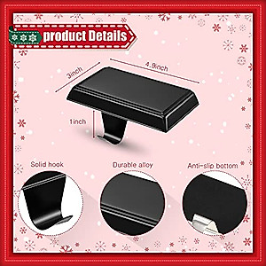 Zhengmy Christmas Stocking Holders Mantel Stocking Hangers Metal Hanging Hooks Stocking Holders Bases for Fireplace Free Standing Christmas Xmas Party Decoration (Black, 6 Pieces)