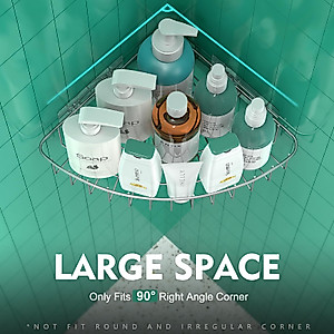 LBSUN 2-Pack Corner Shower Caddy, Bathroom Corner Shower Shelf, SUS304 Stainless Steel Wall Mounted Bathroom Shelf for Toilet, Bathroom, Dorm and Kitchen (Silver)