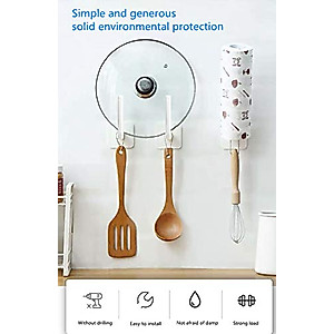 NOWEOD Universal Wall Hook, self-Adhesive Hook, Multi-Purpose Hooks (2 Pack) White