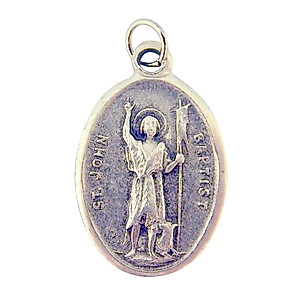Catholic Saints Silver Tone Saint St John The Baptist Pray for Us Medal, 1 Inch, Set of 20