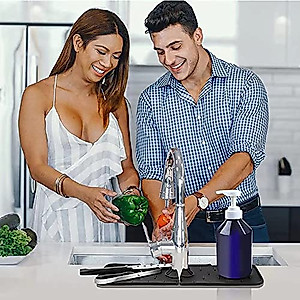 Silicone Faucet Drip Catcher Kitchen Sink Splash Mat, Water Catcher Tray Behind Faucet Handle Drip Pad Drip Protect Splash Countertop For Room -Gray