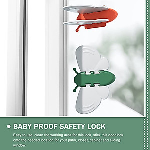 Kisangel 3pcs Door and Window Safety Lock Sliding Door Lock Sliding Glass Door Lock Window Locks Sliding Door Handle Sliding Patio Door Lock Sliding Doors Safety Window Abs Child