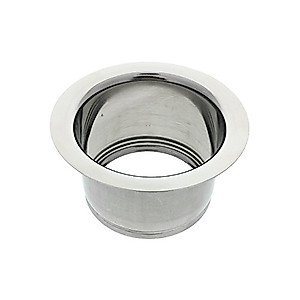 Essential Values Kitchen Extended Sink Flange, Deep Polished Stainless Steel Flange for Insinkerator Garbage Disposals and Other Disposers That Use A 3 Bolt Mount and A Thicker Sink
