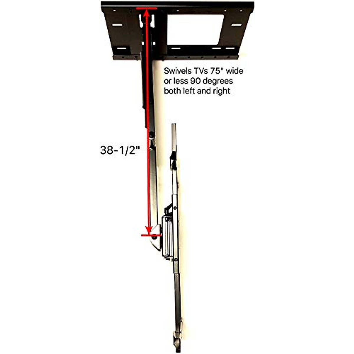 Wall Mount World - 40 Inch Extension Wall Mount - 90 Degree Swivel - 15° Adjustable Tilt Angle - Easy Install - Mounting Hardware Included Fits LG 49UK6090PUA 4K TV VESA 300x300mm Ready