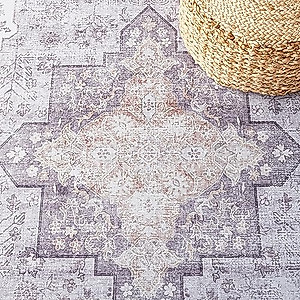 SAFAVIEH Tucson Collection Area Rug - 3' x 5', Sage & Ivory, Persian Medallion Design, Machine Washable Ideal for High Traffic Areas in Living Room, Bedroom, Dining (TSN105W-3)
