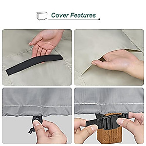 STEECA Patio Coffee Table Cover, Waterproof Rectangular Small Side Table Cover for Outdoor Furniture 48L x 26W x 18H inch