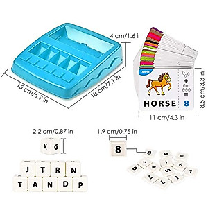 Pup Go Match Letter Game, Spelling Word Games, Educational Early Learning Toys for Age 3 4 5 6 7 8 Year Old Kids, Preschool Toys Board Game Gifts for Boys Girls (Light Blue)