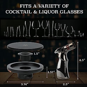 Cocktail Smoker Kit with Torch and Three Kind of Wood Chips for Whiskey & Bourbon Lovers, Whiskey Smoker Kit, Cocktail Smoker Made With Steel - Old Fashioned Smoker Kit - Gifts for Men (Butane Not Included)