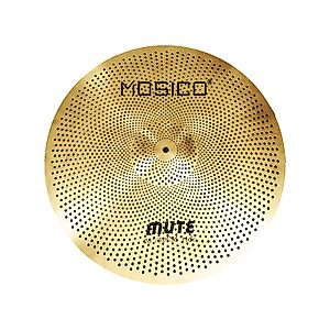 Low Volume Cymbal Pack Golden Mute Cymbal 14"Hi-hat+16"Crash+18'Crash+20"Ride Quiet Drum Cymbal Pack for Practice