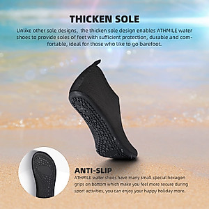 Water Socks for Women Men Adult Aqua Swim Shoes Beach River Pool Barefoot Yoga Exercise Wear Sport Accessories Quick-Dry Must Haves Size 7-8Women/6-7Men(Black-NW002)