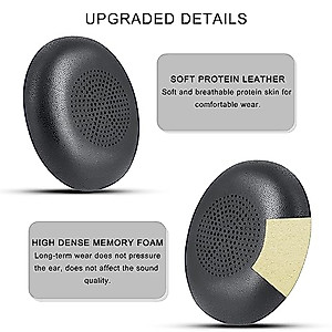 Ear Pads Replacement for Jabra Evolve2 65 (65MS 65UC USB)/Evolve2 40 (40UC 40MS USB)/Elite 45h On-Ear Wireless Headphones, Ear Cushions with Protein Leather