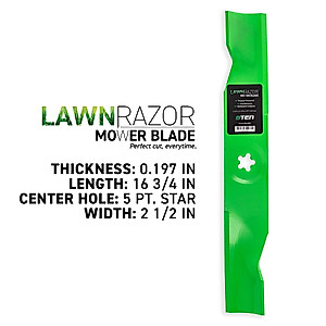 8TEN LawnRAZOR Mower Blade Set for Craftsman AYP Poulan Husqvarna GTH YTH 48 inch Deck 180054 173920 532180054 (High Lift)