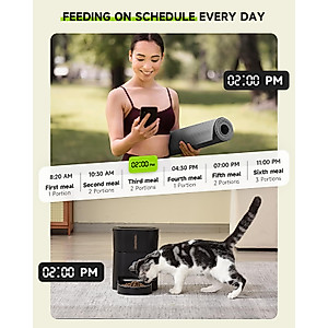 APETDOLA Automatic Cat Feeder, 5G WiFi Cat Food Dispenser with APP Control, 3L/12 Cup Timed Cat Dry Food Dispenser, Auto Pet Feeder Programmable for Cats & Dogs, 10s Voice Recorder, Dual Power Supply
