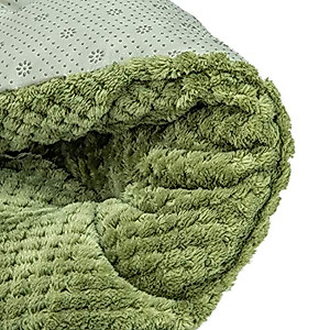 WONDER MIRACLE Fuzzy Deluxe Pet Beds, Super Plush Dog or Cat Beds Ideal for Dog Crates, Machine Wash & Dryer Friendly (15" x 23", S-Olive Green)