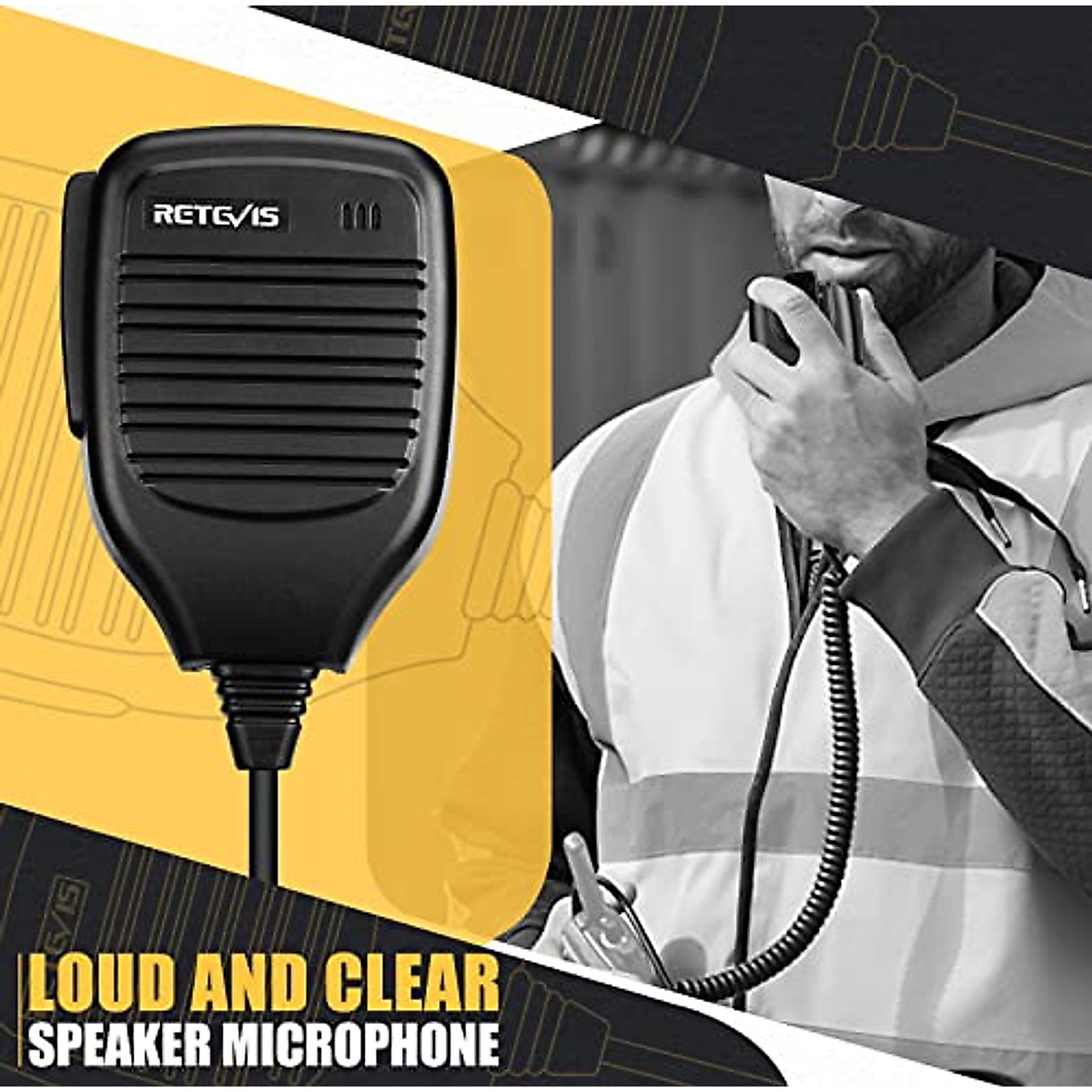 Retevis Shoulder Speaker Mic 2 Pin Walkie Talkie Speaker Microphone Compatible with Retevis H-777 RT21 RT22 RT68 RT86 RT85 RT22S RT19 RT17 Baofeng UV-5R UV-82 888S Arcshell AR-5 2 Way Radio(1 Pack)