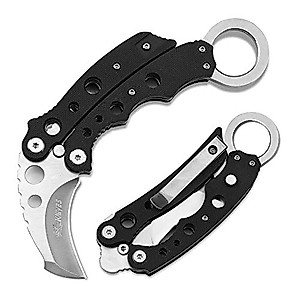NedFoss Pocket Knife, EDC Folding Pocket Knife with Clip, G10 Handle, Button Lock, Compact Cool Knives for Men Every Day Carry, Outdoor Activities