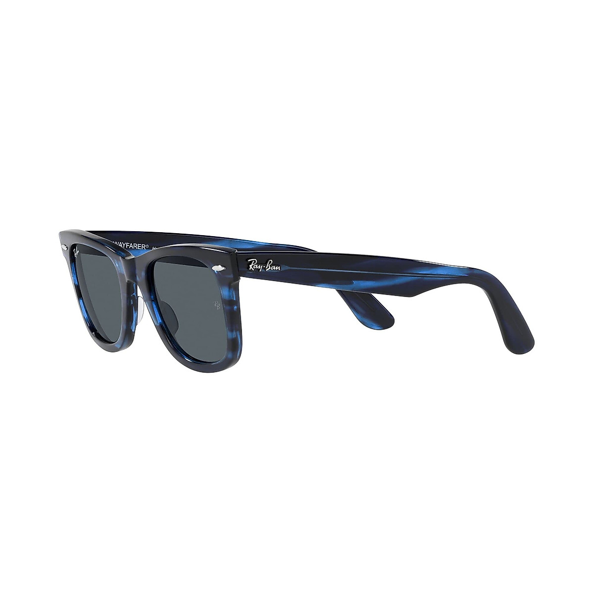 Ray-Ban RB2140 Original Wayfarer Square Sunglasses, Striped Blue/Blue, 50 mm