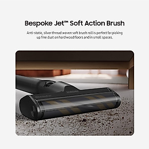 SAMSUNG Bespoke Jet Soft Action Brush Tool Accessory Part for Cordless Stick Vacuum Cleaner, Cleans Dust on Hardwood Floors and in Small Spaces, VCA-SABA95/AA