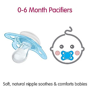 MAM Original Day & Night Baby Pacifier, Nipple Shape Helps Promote Healthy Oral Development, Glows in The Dark, 0-6 Months, Baby Boy, 4 Count