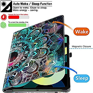 VORI iPad Air 5th/4th Generation 10.9 Inch 2022/2020 Case with 360 Rotating, Multi-Angle Viewing Folio Stand Cover with Pocket, Auto Sleep/Wake for iPad Air 4 & 5 case, Mandala Galaxy