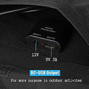 DSJ 18V 400W Monocrystallinel Solar Panel - Folding Package Solar Charger with 1.5M Cables + 30A Controller for Travel/Camping/Rv