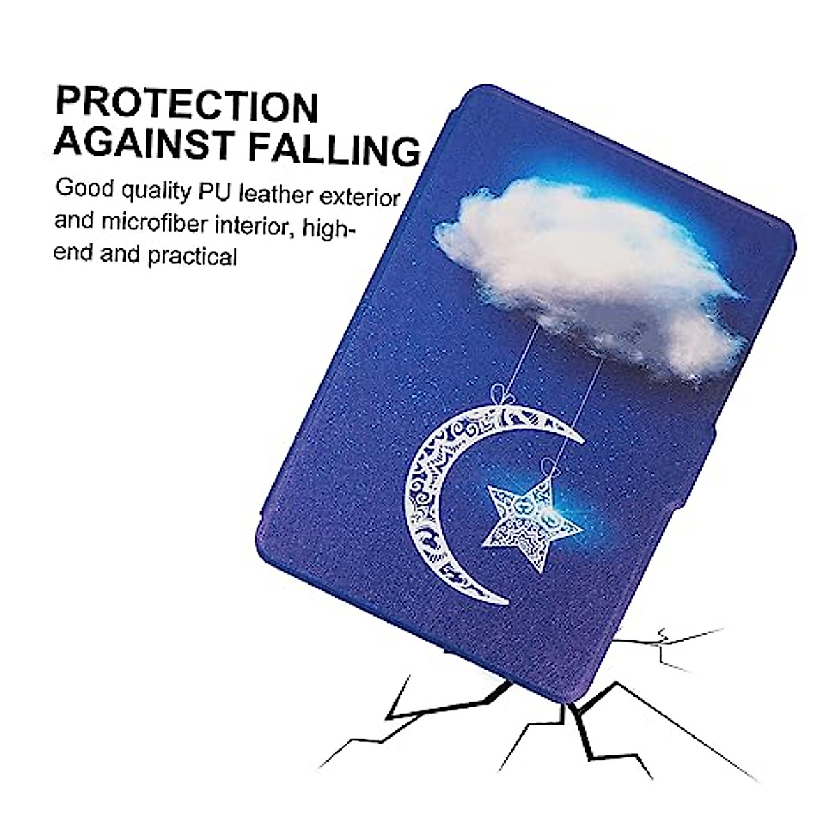 Mikikit Electronic Products 3 pcs Leather case Paperwhite Accessories Universal Holster ereaders E- car Reader auto Sleep case Universal Protection fold Car Holster