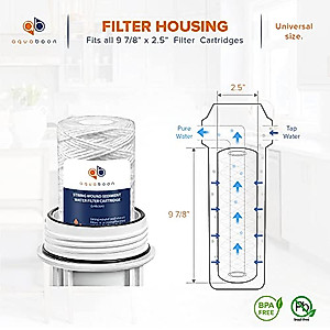 Aquaboon 5 Micron 10" x 2.5" String Wound Sediment Water Filter Cartridge | Universal Replacement for Any 10 inch RO Unit | Compatible with WP-5, AP110, CFS110, P5, WFPFC4002, WP-5, CW-MF, 2-Pack