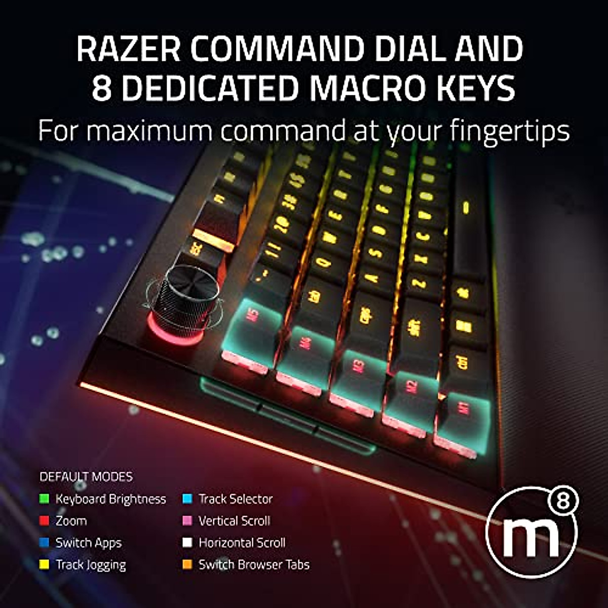 Razer BlackWidow V4 Pro Wired Mechanical Gaming Keyboard: Green Mechanical Switches Tactile & Clicky - Doubleshot ABS Keycaps - Command Dial - Programmable Macros - Chroma RGB - Magnetic Wrist Rest