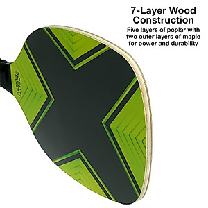 Pickleball 4 Piece Paddle Set with 6 Balls and Carry Bag