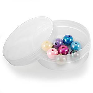 FUNSUEI 30 PCS Round Clear Plastic Bead Storage Containers, Bead Storage Containers with Lids, Cylinder Stackable Bead Containers Round Plastic Bead Organizer for Beads, Jewelry, Small Items Storing