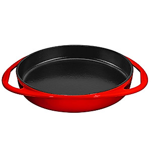 Bruntmor Red Enameled Round Cast Iron Baking Pan