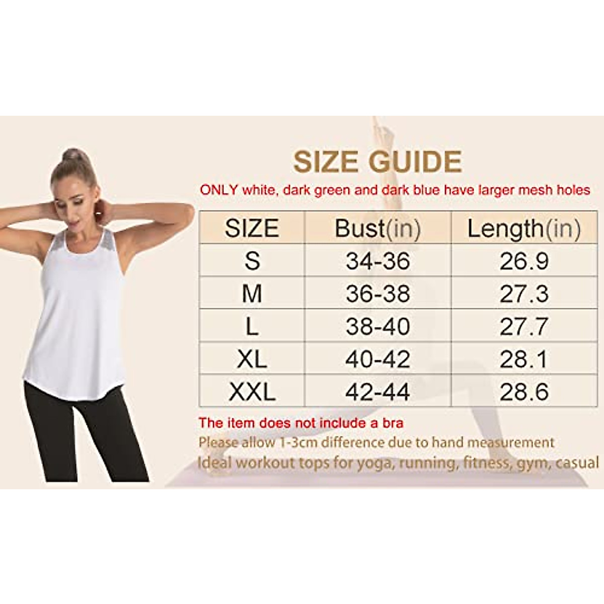 Aeuui Womens Workout Tops for Women Racerback Tank Tops Mesh Yoga Shirts Athletic Running Tank Tops Sleeveless Gym Clothes Orange