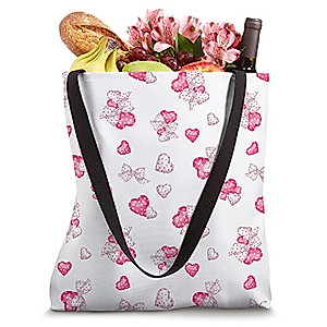 Cute Love Pattern For Women Pink Valentines Day Decor Heart Tote Bag